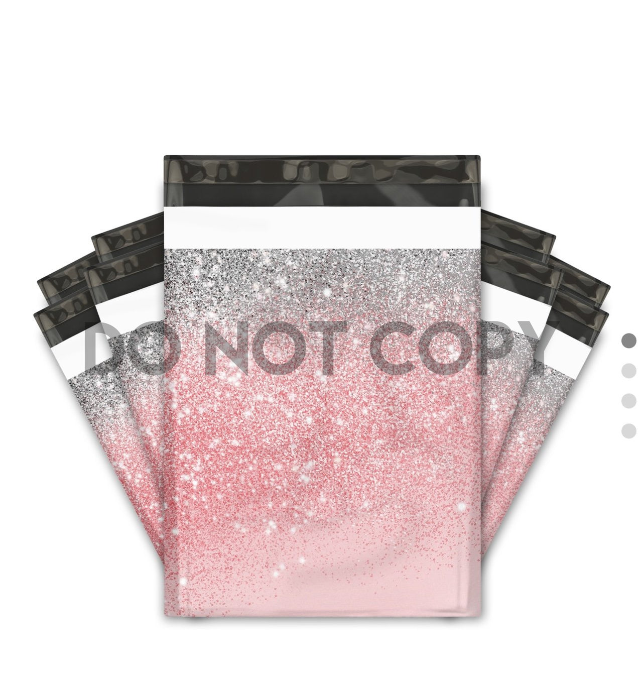 Poly mailer 10x13 pink and silver glitter gradient – Puttin on the Printz