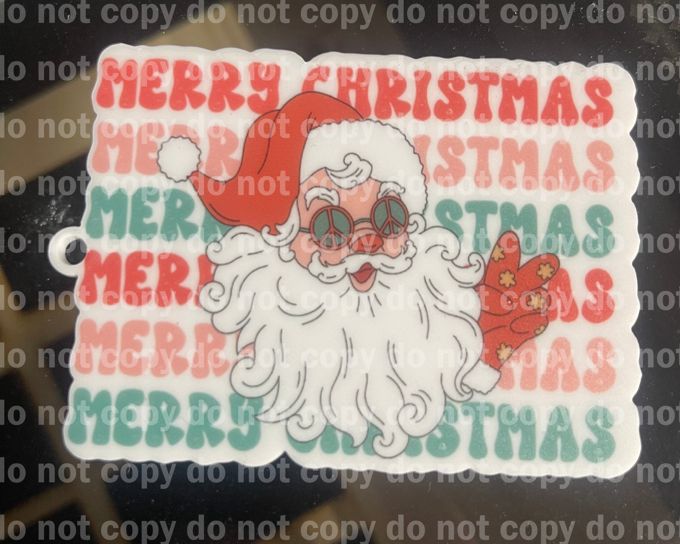 Retro Santa Merry Christmas word stack Christmas ornament uv print and ...