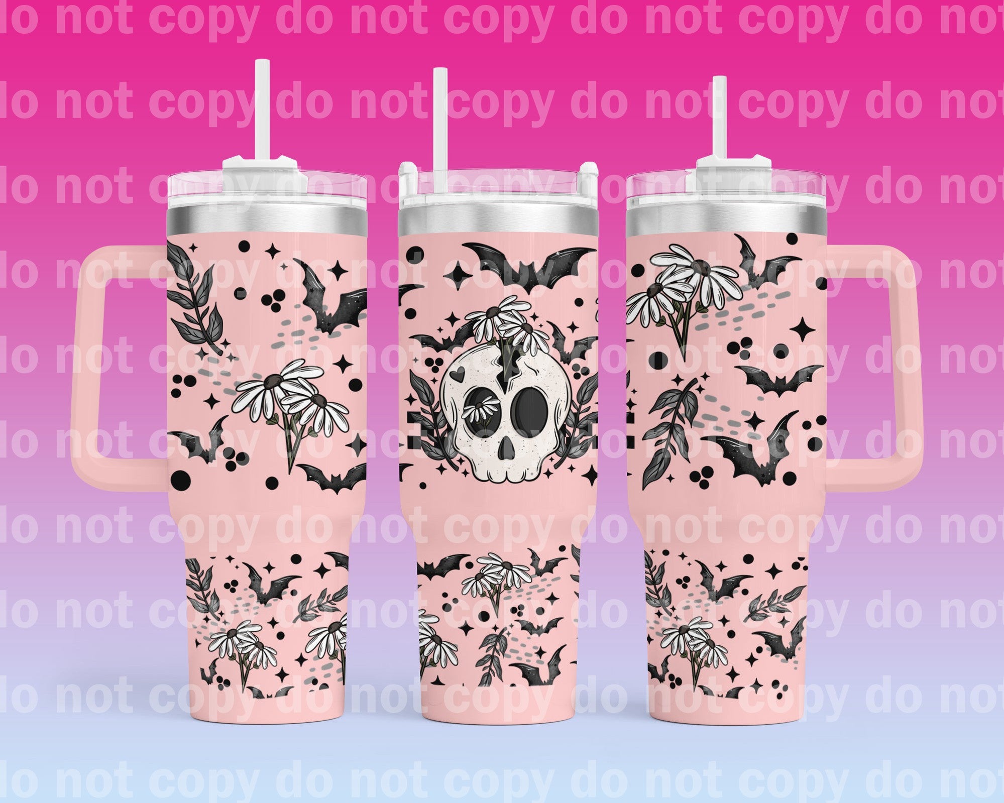 Floral Bat Skellie 40oz Cup Wrap – Puttin on the Printz