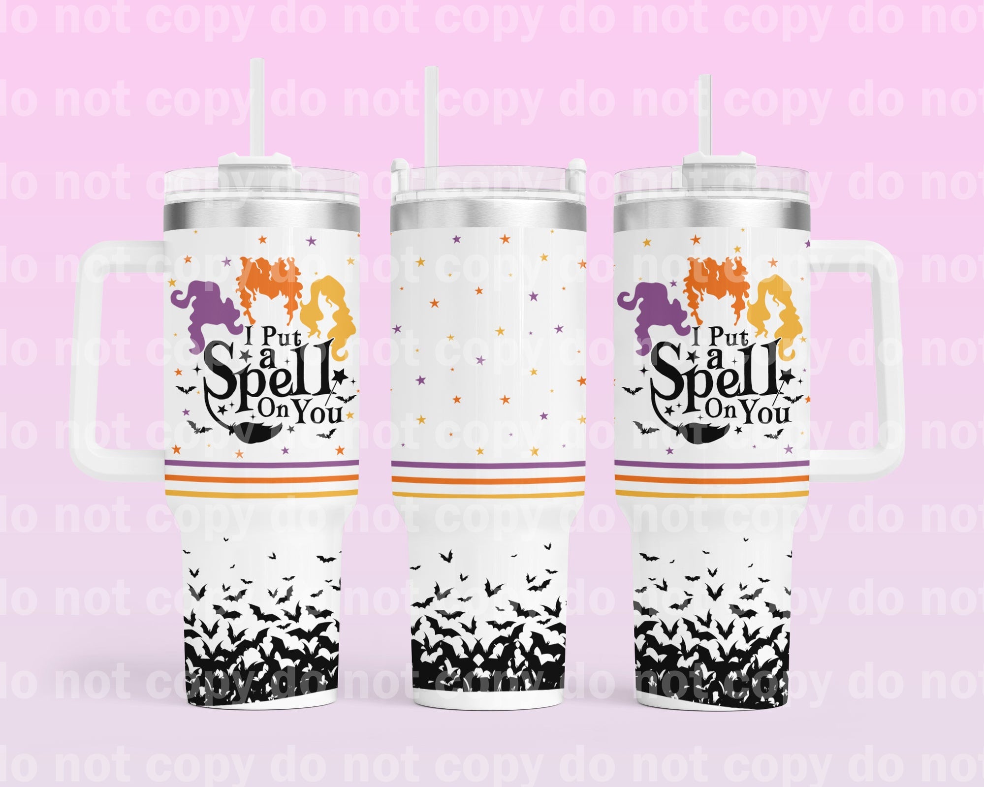 I Put A Spell On You Bats with Bottom Option 40oz Cup Wrap – Puttin on ...