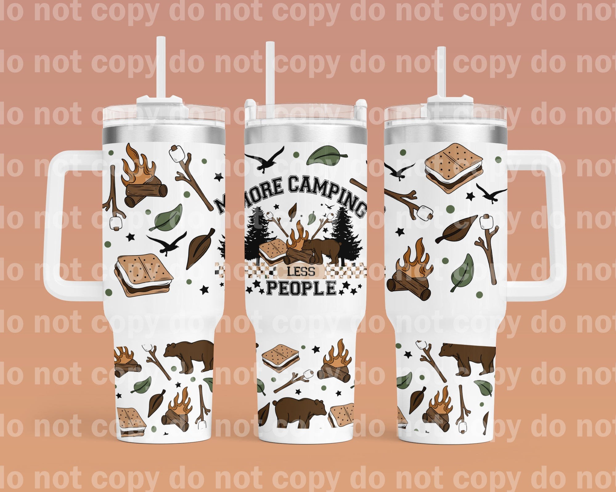 More Camping Less People 40oz Cup Wrap – Puttin on the Printz