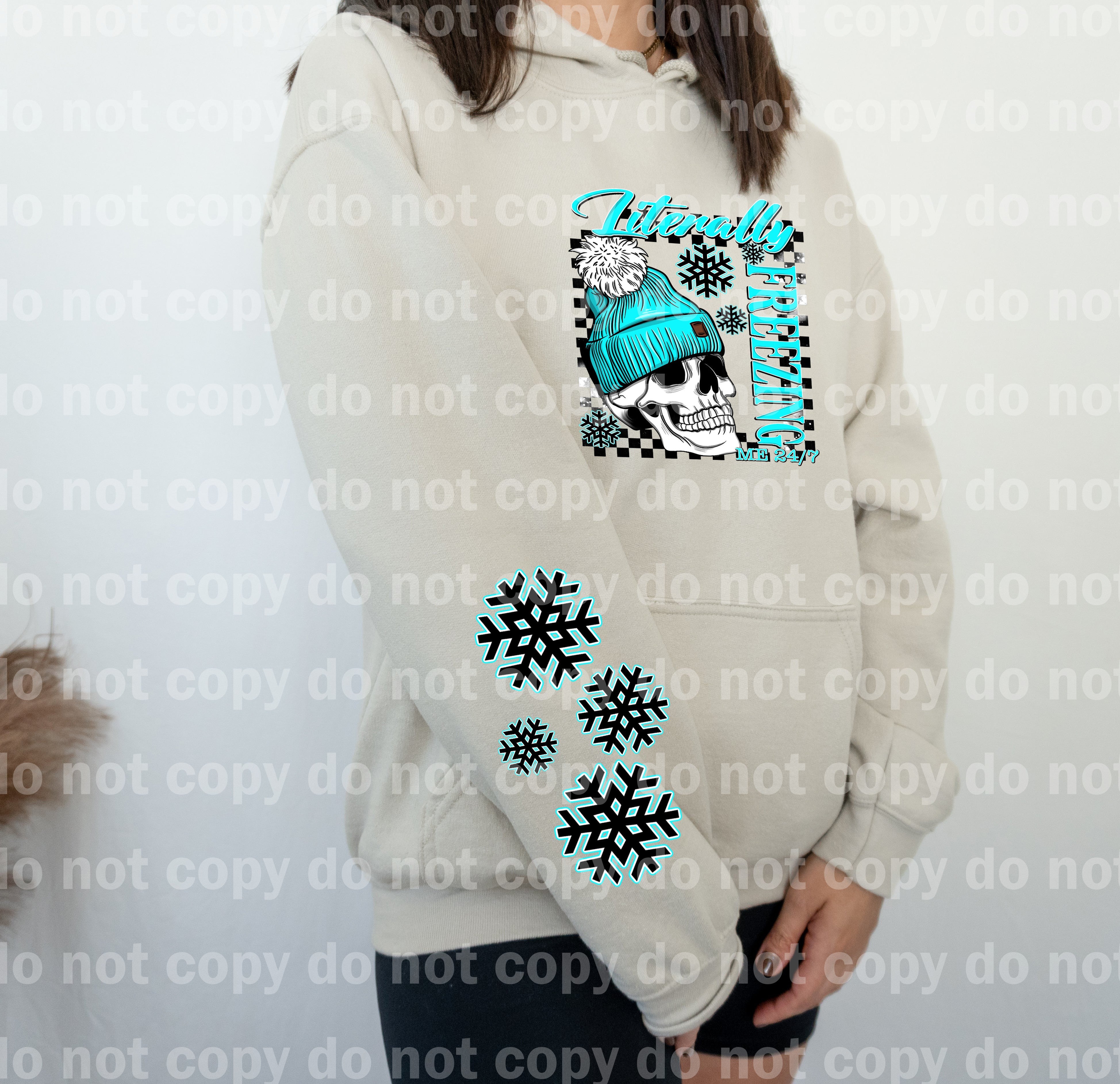 Literally Freezing Skellie Beanie with Optional Sleeve Design Dream Pr ...