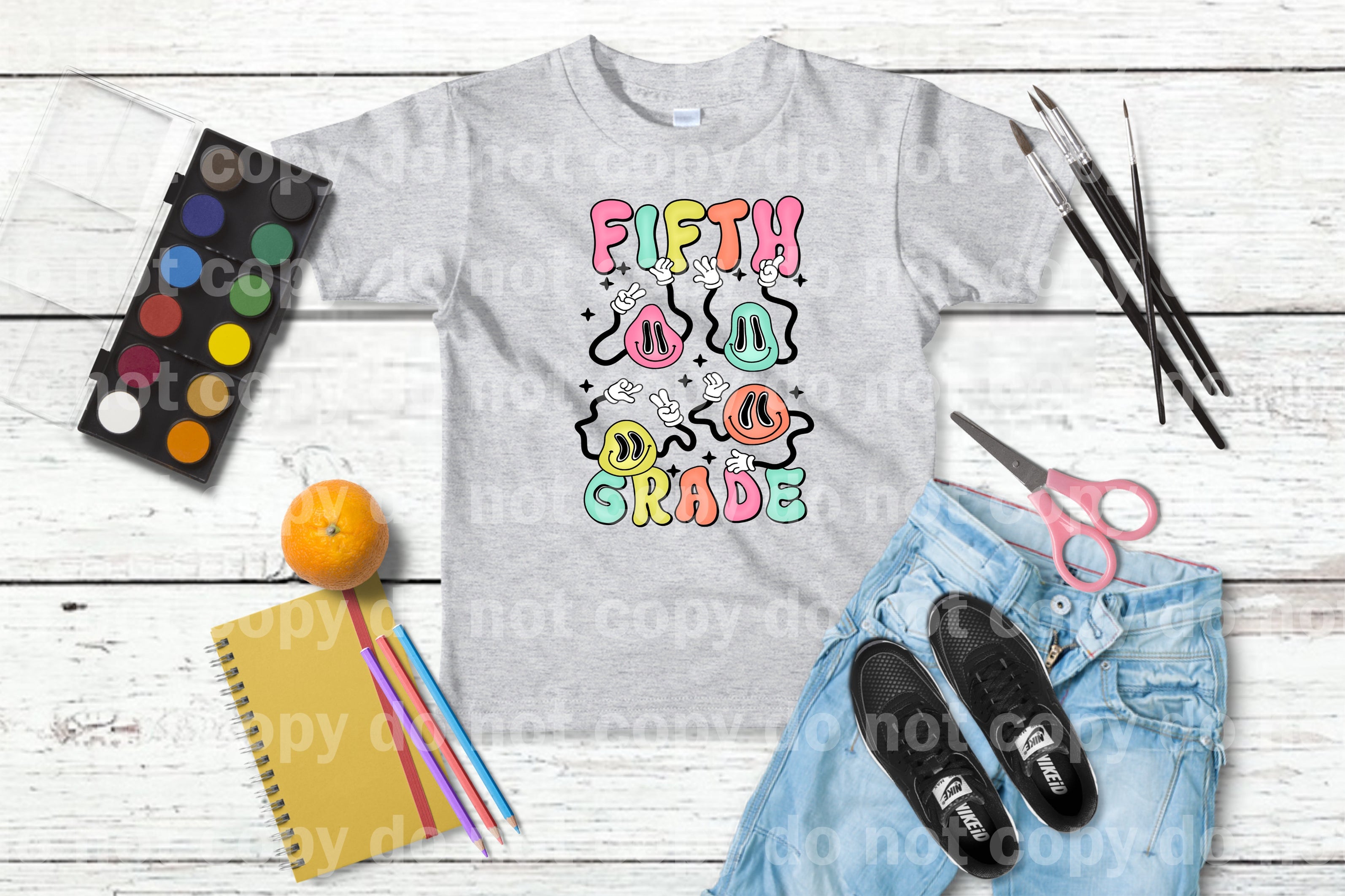 Smiley Emoji Fifth Grade Multicolor/Black Dream Print or Sublimation P ...