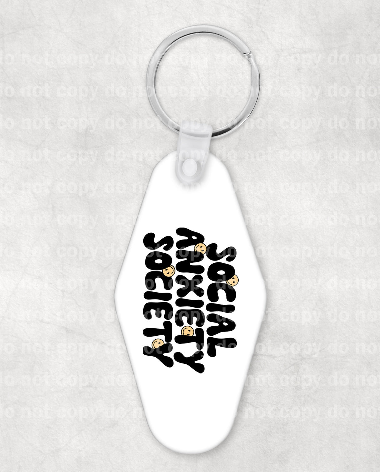Social Anxiety Society Keychain UV DTF Eco solvent or sublimation tran ...
