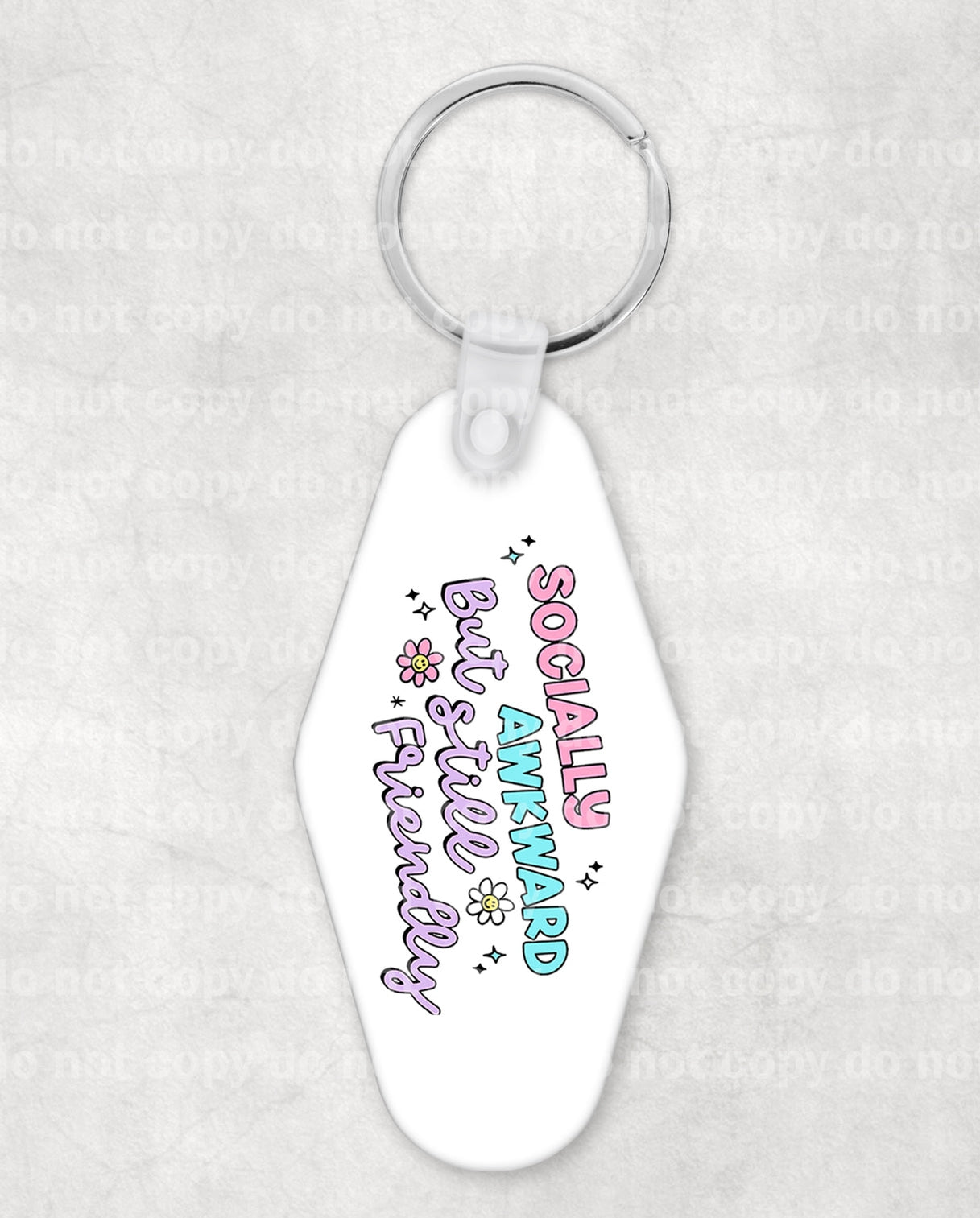 Socially Awkward But Still Friendly Keychain UV DTF Eco solvent or sub ...
