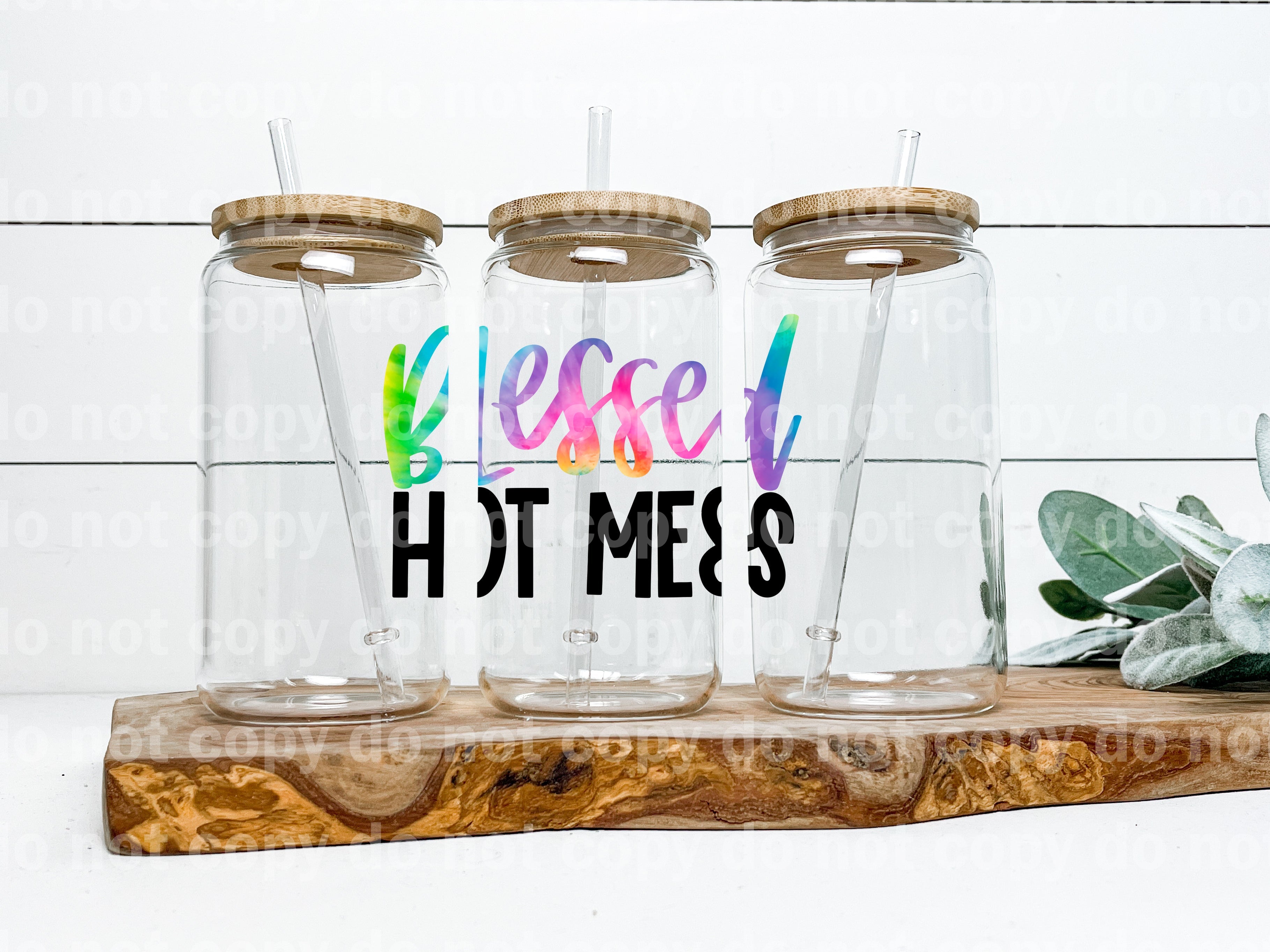 Blessed Hot Mess Decal 4 x 2.7 – Puttin on the Printz