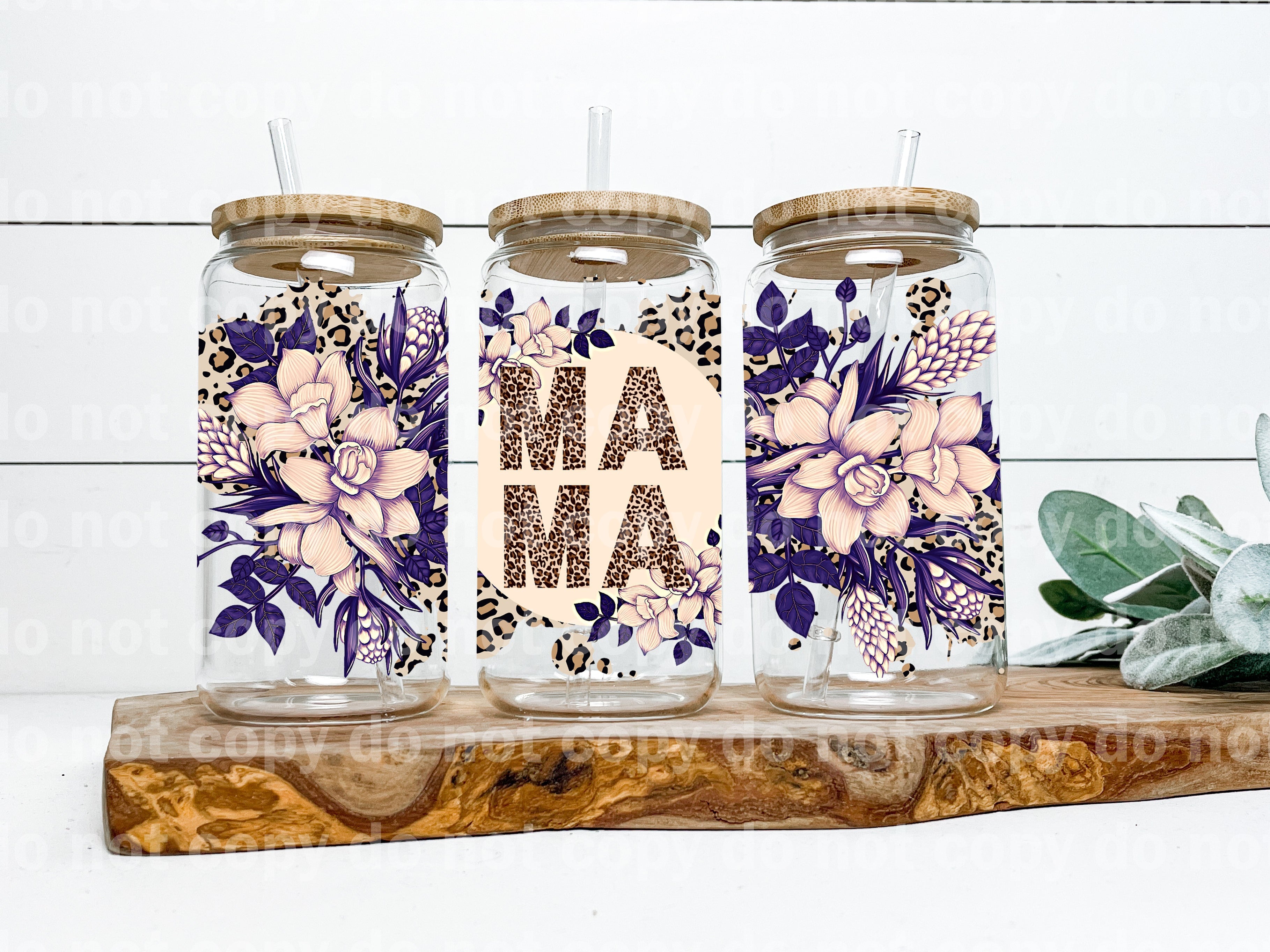 Mama Leopard Print Floral 16oz Cup Wrap – Puttin on the Printz