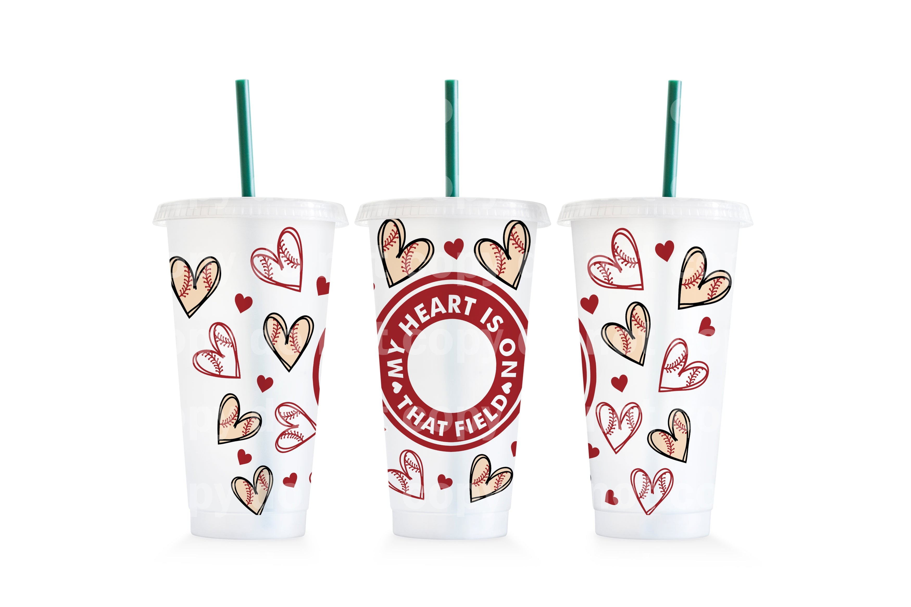 My Heart Is On That Field Baseball Cup Wrap 24oz Cold Cup Wrap – Puttin ...