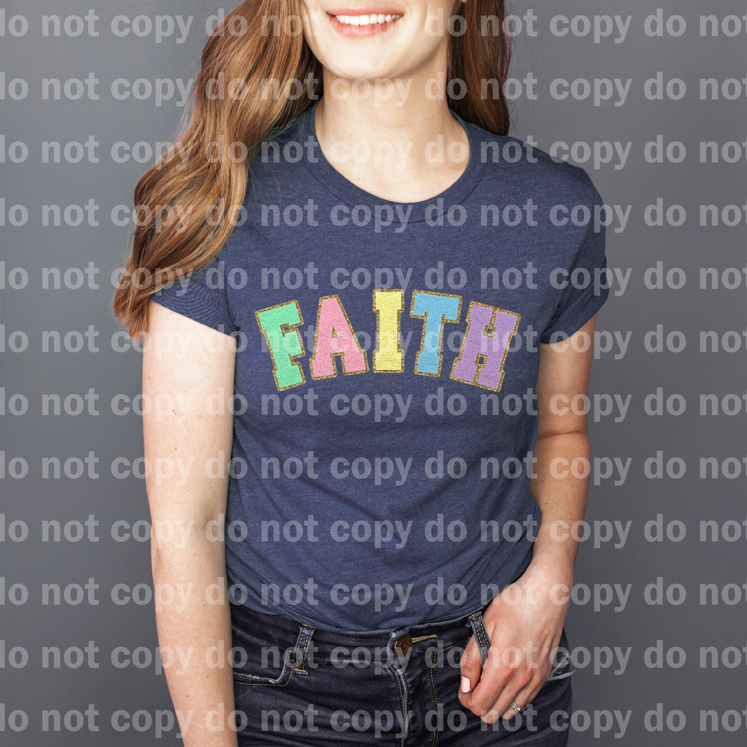 Faith Gold Glitter Outline Dream print transfer – Puttin on the Printz