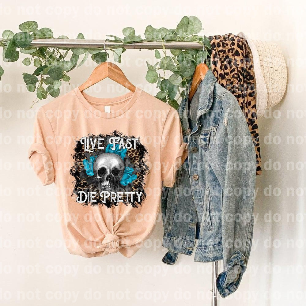 Live Fast Die Pretty Skull Leopard Background Dream print transfer ...