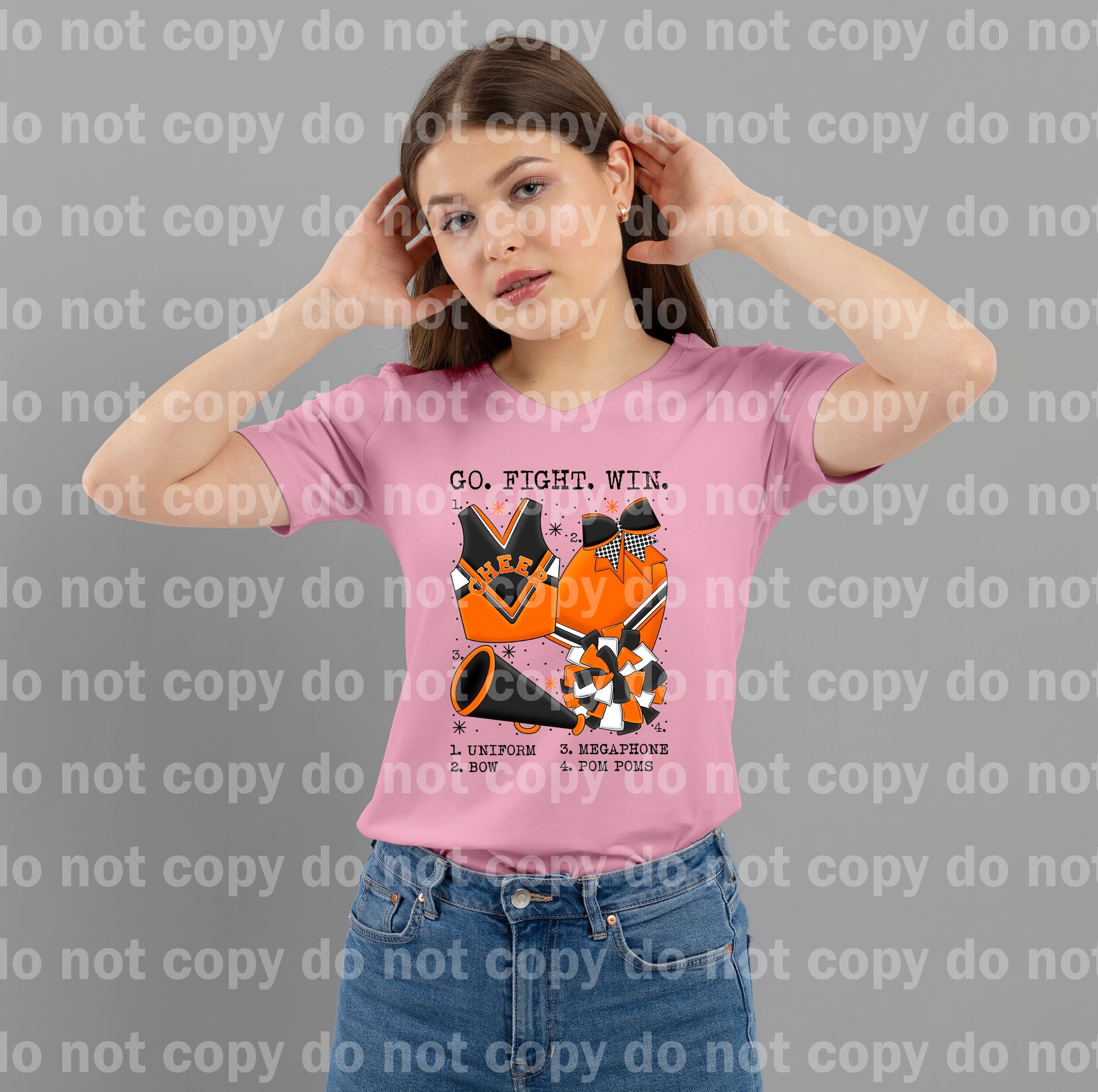 Go Fight Win Cheer Chart Black And Orange Dream Print or Sublimation P ...