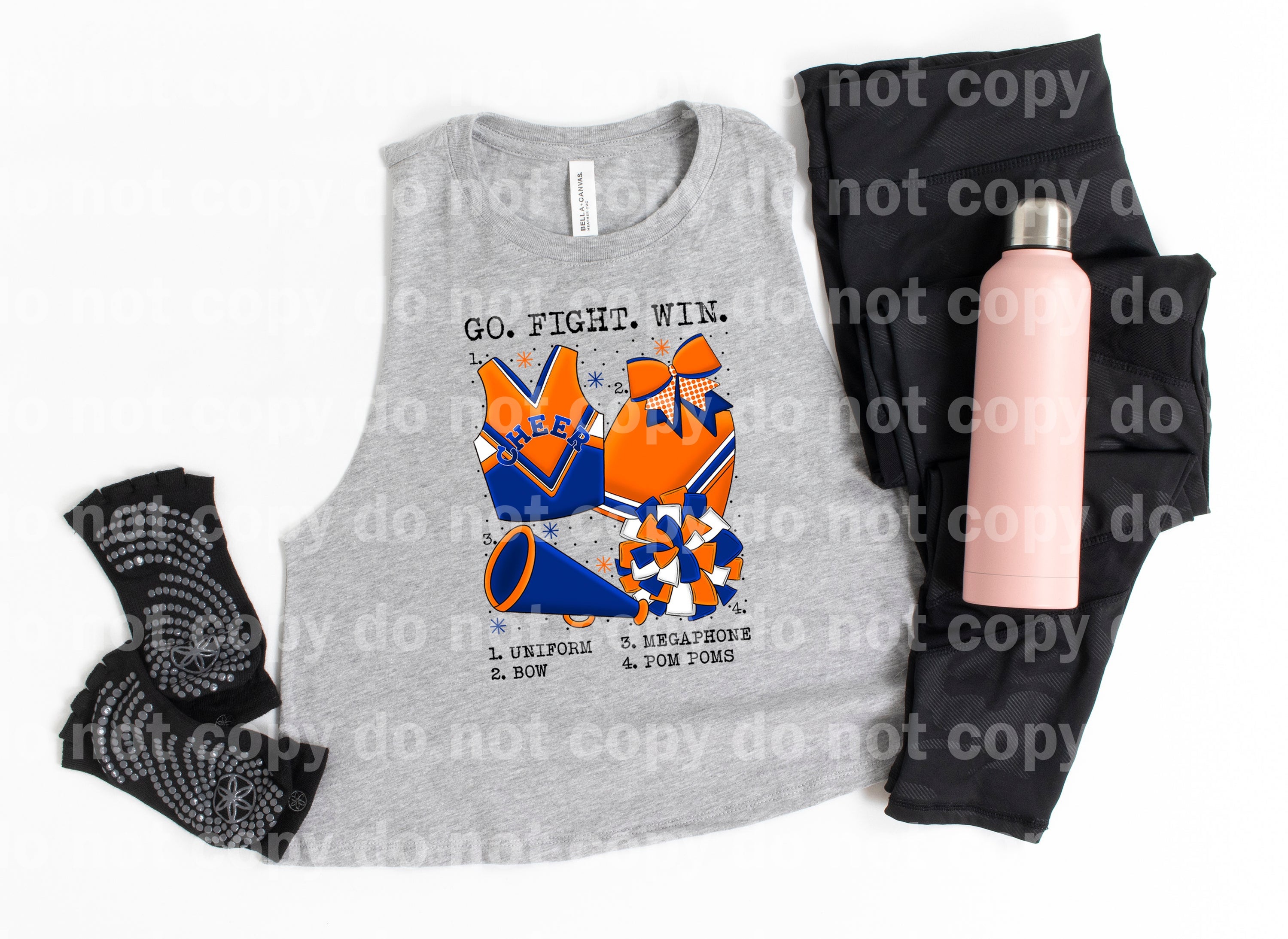 Go Fight Win Cheer Chart Blue And Orange Dream Print or Sublimation Pr ...