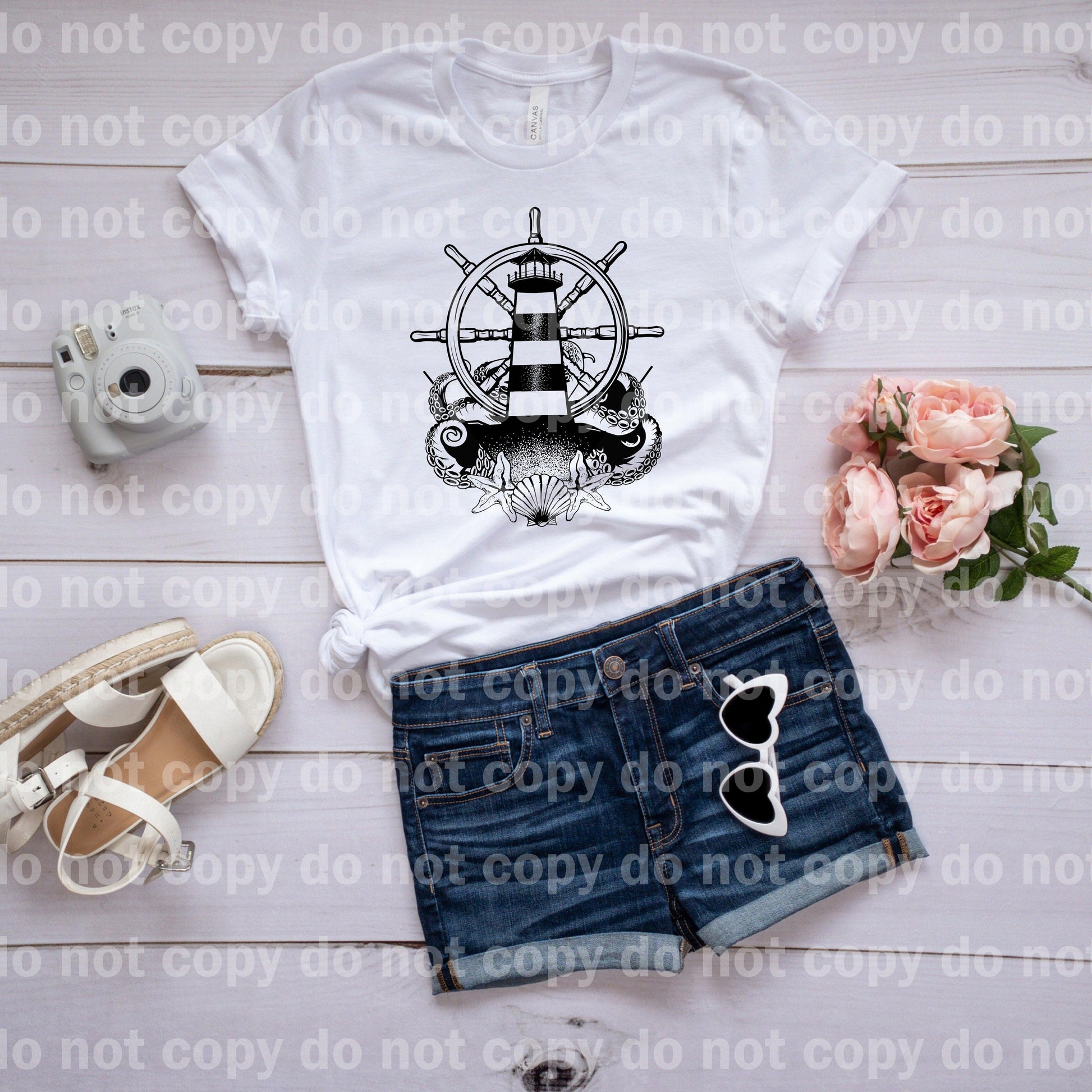 Light House Ship Steering Wheel Dream Print or Sublimation Print ...