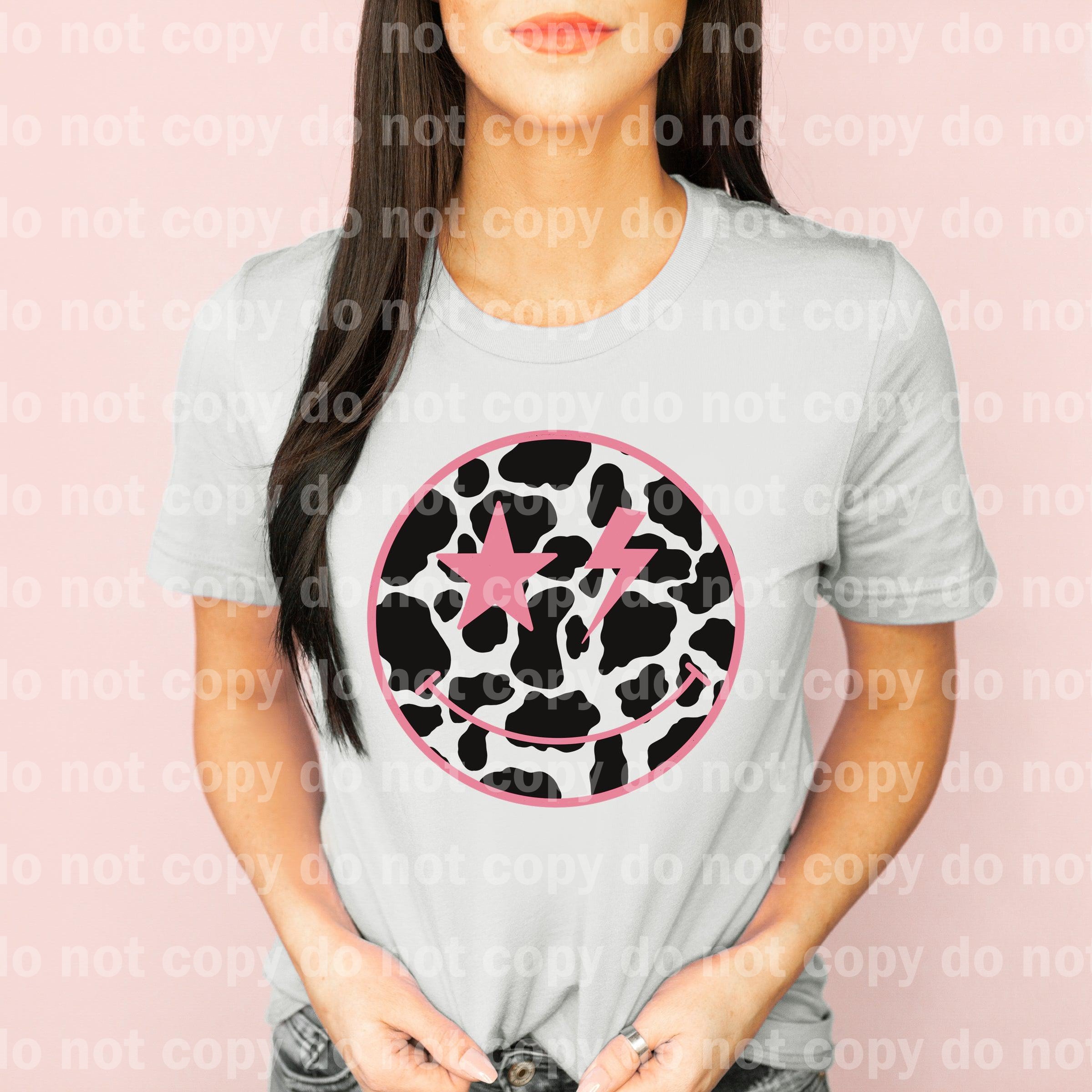 Light pink Cow print Happy face Dream print transfer – Puttin on the Printz