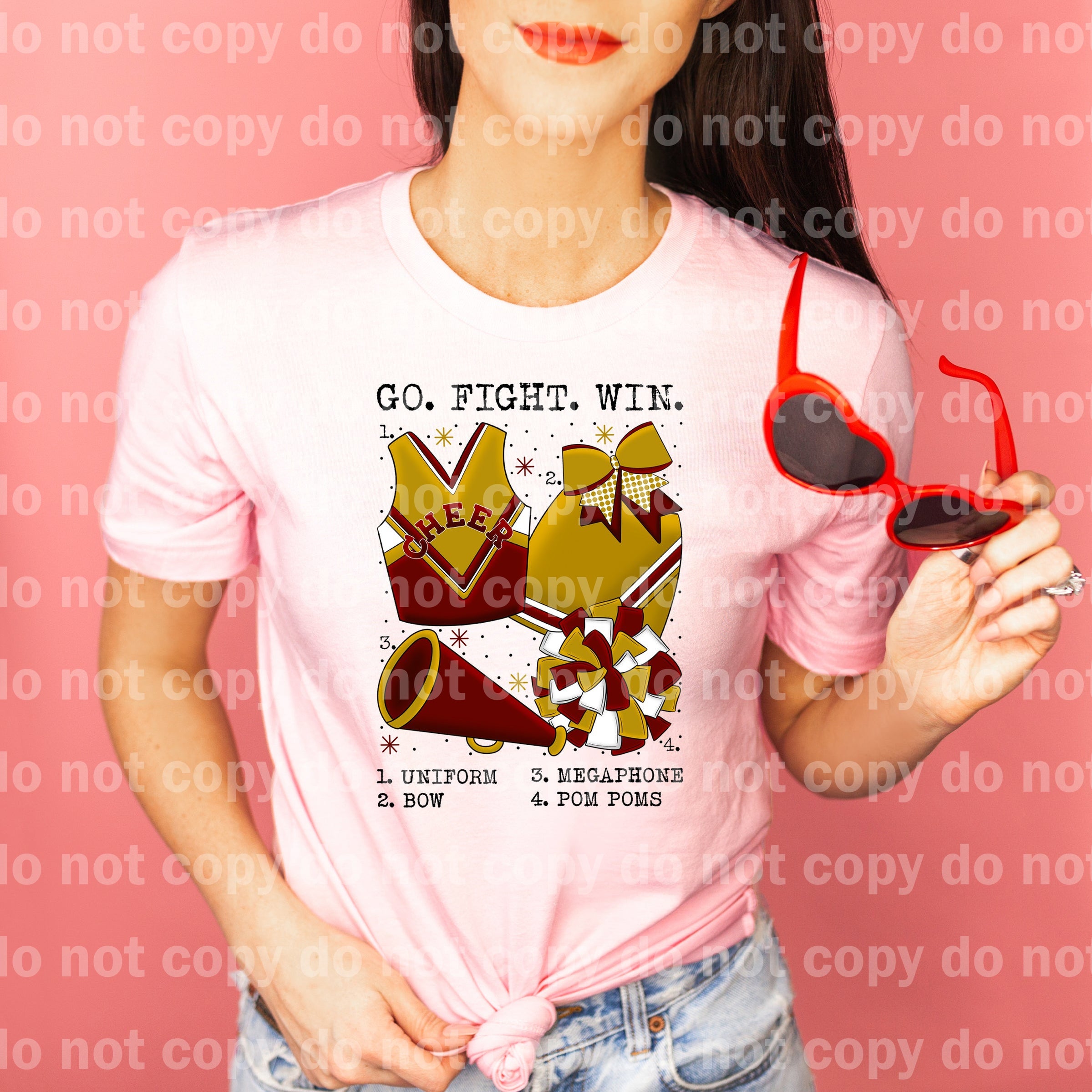 Go Fight Win Cheer Chart Maroon And Gold Dream Print or Sublimation Pr ...