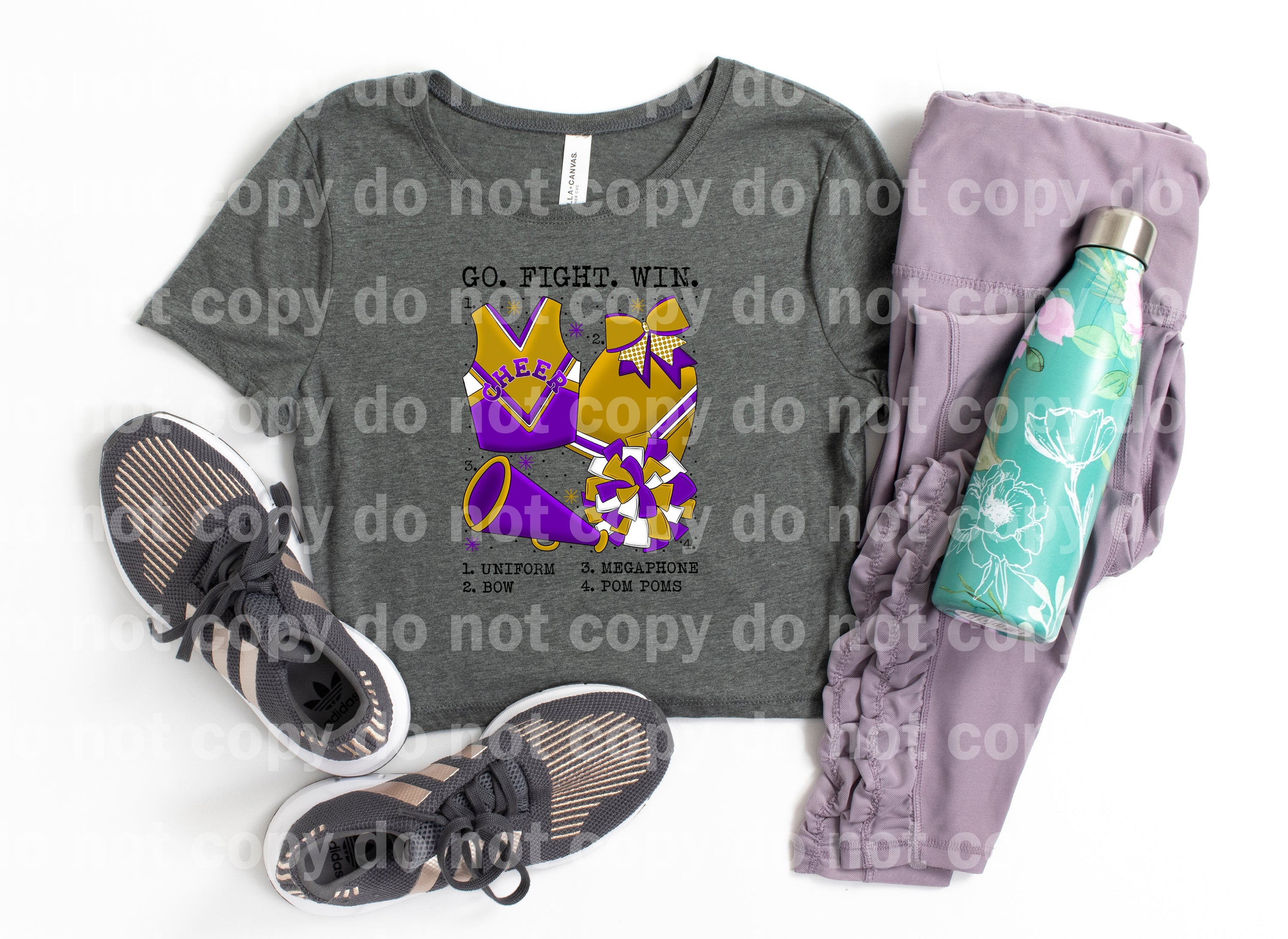 Go Fight Win Cheer Chart Purple And Gold Dream Print or Sublimation Pr ...