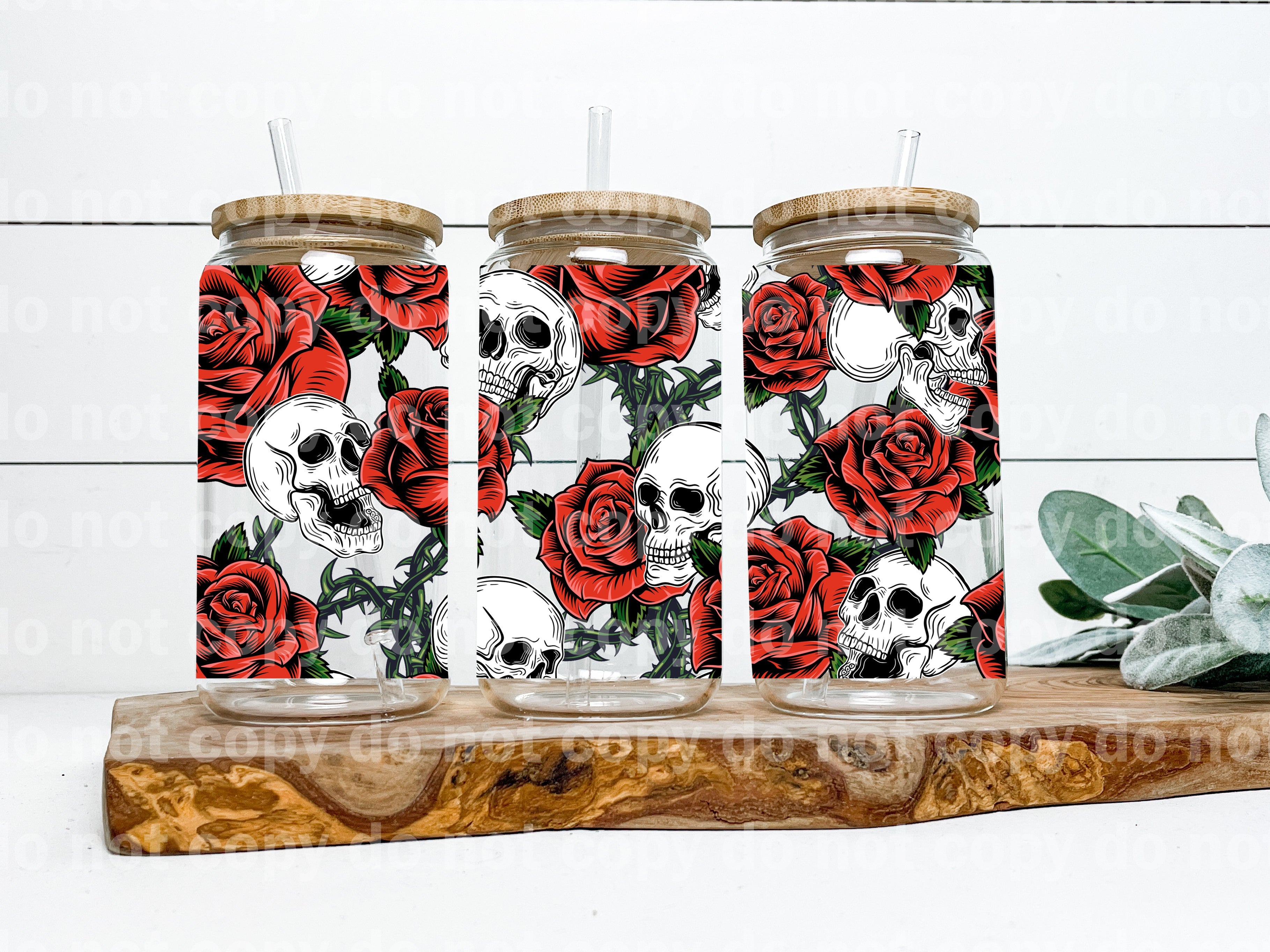 Skull And Roses 16oz Cup Wrap – Puttin on the Printz