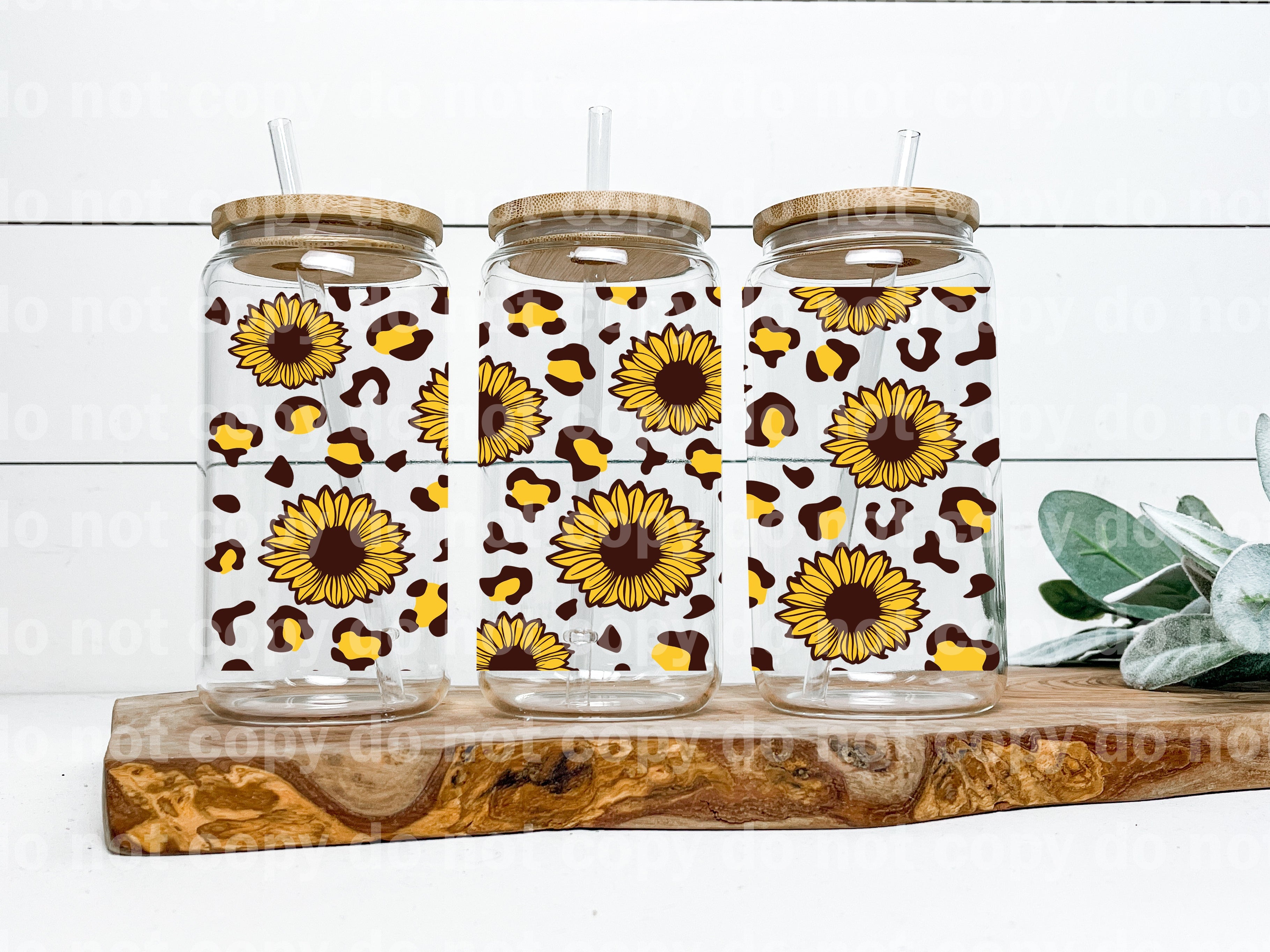 Sunflower Leopard Print 16oz Cup Wrap – Puttin on the Printz